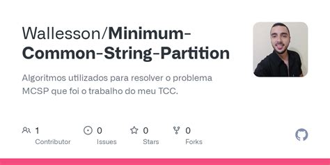 github wallesson minimum common string partition algoritmos utilizados para resolver o