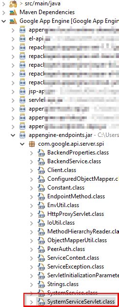 Eclipse Java Lang ClassNotFoundException Google Api Server Spi