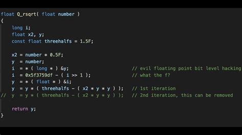 the fast inverse square root 0x5f3759df explained youtube