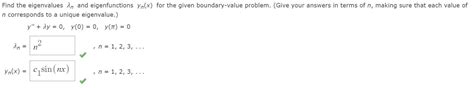 solved find the eigenvalues λn and eigenfunctions yn x for