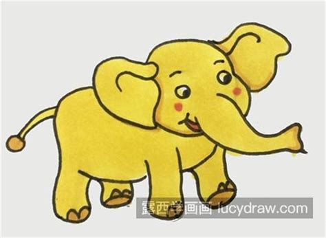 带颜色的大象简笔画怎么画 可爱又帅气的大象简笔画绘制教程 露西学画画