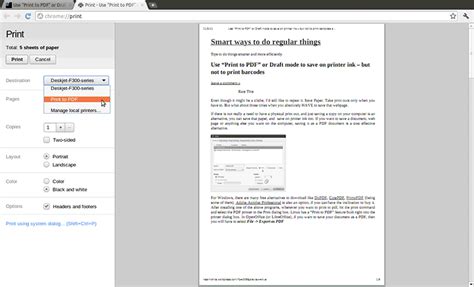 print to pdf in firefox chrome ie safari