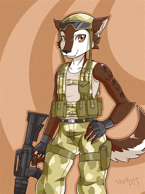 The Big Imageboard Tbib 2011 Anthro Assault Rifle Belt Brown Background Brown Eyes Brown Fur