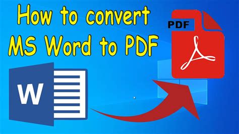 how to convert word document into pdf youtube