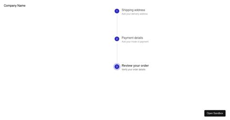 React Vertical Stepper Examples CodeSandbox