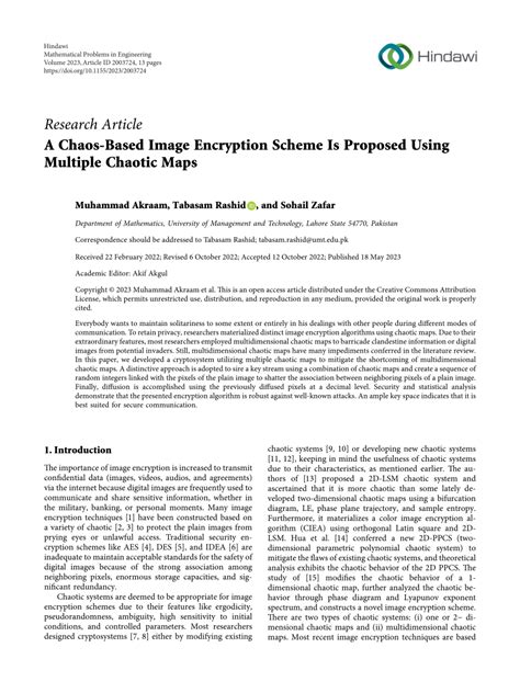 pdf a chaos based image encryption scheme is proposed using multiple chaotic maps