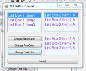 C ListBox Control Engineering Projects Change Text Texts