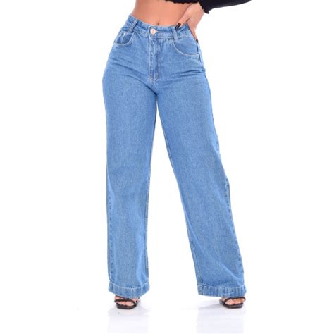 Cal A Jeans Feminina Super Destroyer Pantalona Wed Leg Promo O