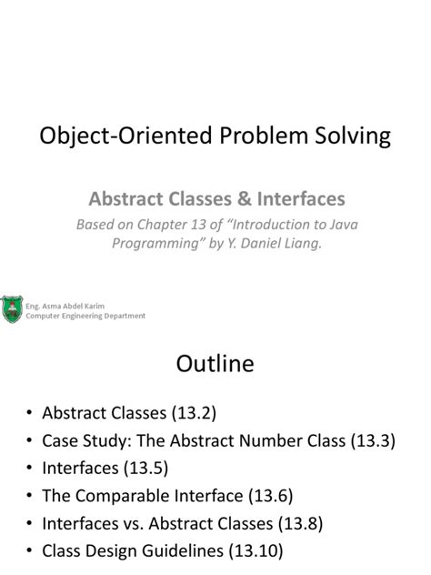 object oriented problem solving abstract classes and interfaces pdf class computer