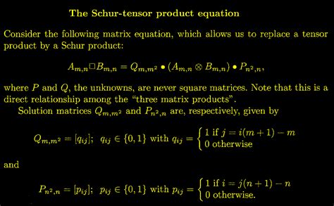 the schur tensor product equation physics concepts advanced physics physics research
