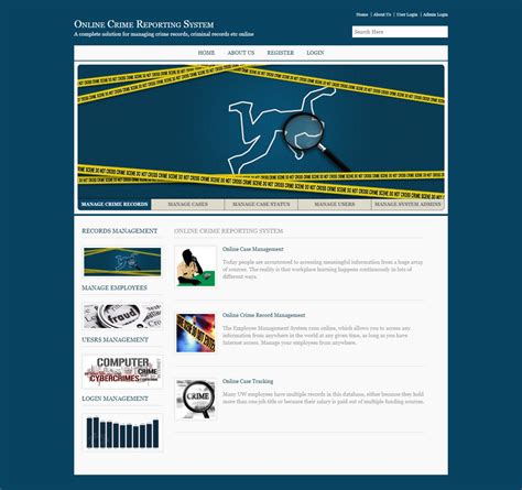 e crime reporting system asp c mysql free source code documentation freeprojectz