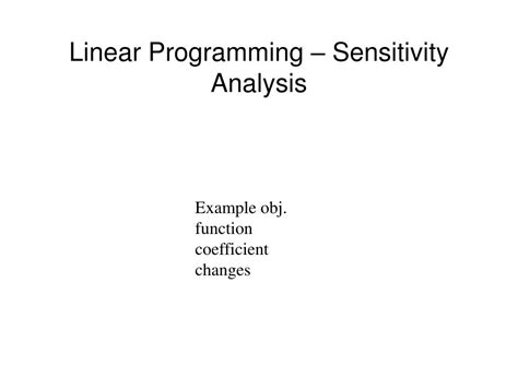ppt linear programming sensitivity analysis powerpoint presentation id 237470