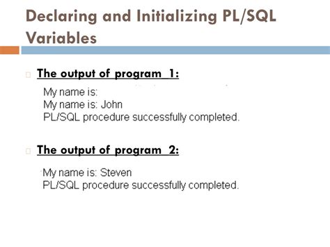 ppt introduction to declaring pl sql variables powerpoint presentation id 8999900