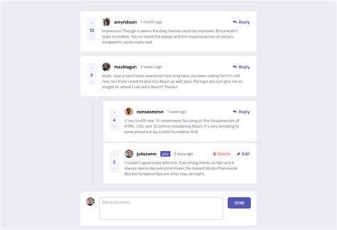 frontend mentor react interactive comment section using tailwindcss coding challenge solution