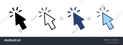 Click Icon Vector Pointer Arrow Sign Stock Vector Royalty Free