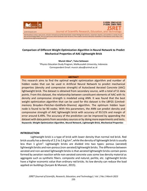 pdf comparison of different weight optimization algorithm in neural network to predict
