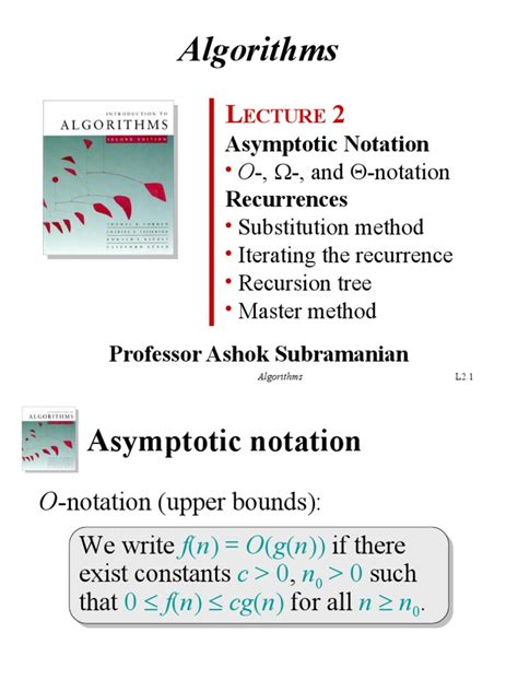 analyzing algorithm efficiency asymptotic notation recurrence relations and the master method