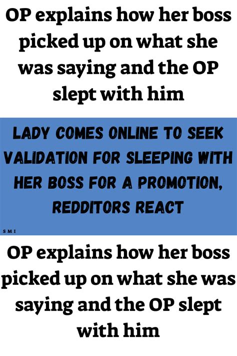 Lady Comes Online To Seek Validation For Sleeping With Her Boss For A Promotion Redditors React