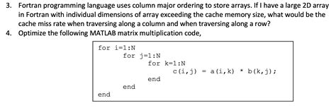 3 fortran programming language uses column major