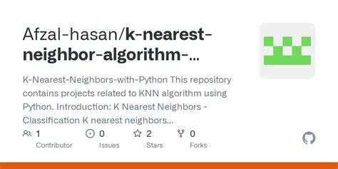 Github Afzal Hasan K Nearest Neighbor Algorithm Implementation In