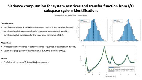 pdf variance computation for system matrices and transfer function from i o subspace system
