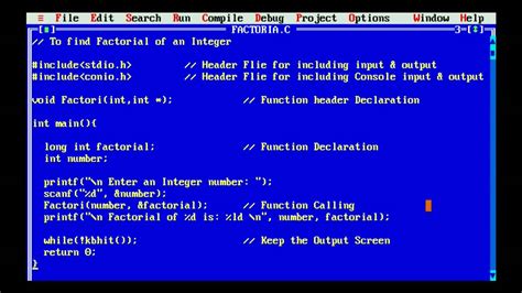 factorial using pointer youtube