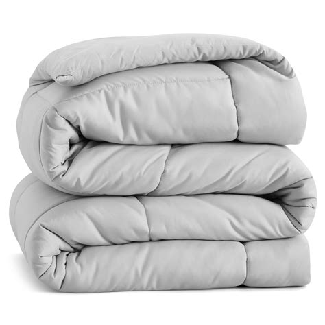 Bedsure Duvet Insert Queen Comforter Light Grey All Season Quilted Down Alternative Comforter