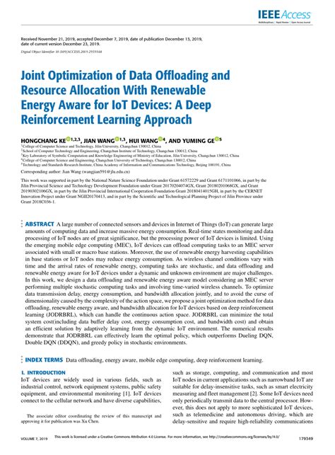 pdf joint optimization of data offloading and resource allocation with renewable energy aware