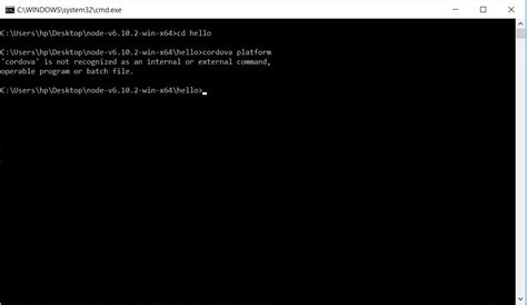 android cordova not recognized as external command inside project folder stack overflow