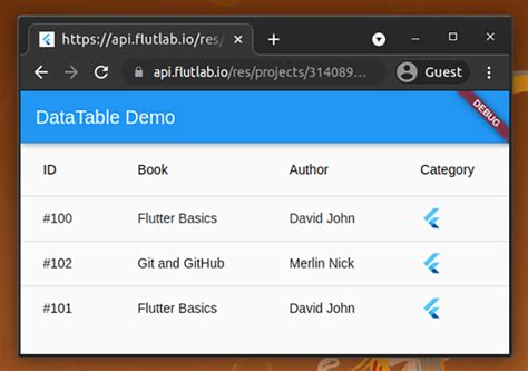 Flutter的DataTable小组件显示数据的指南Flutter是一个流行的灵活的功能齐全的框架用于构建跨平 掘金