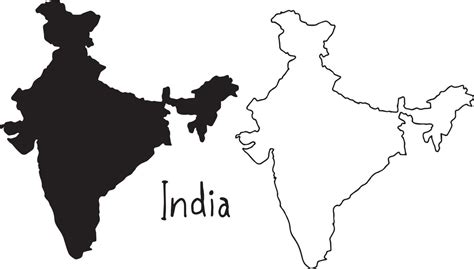 Map Of India Outline Silhouette Of India Map Vector Illustration Images