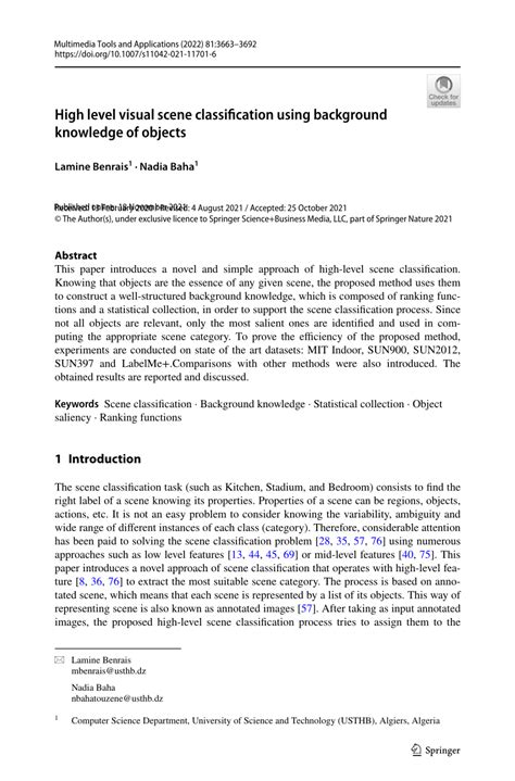 pdf high level visual scene classification using background knowledge of objects