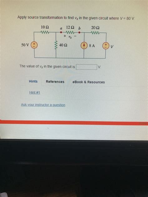 Solved Apply Source Transformation To Find Vx In The Given Chegg