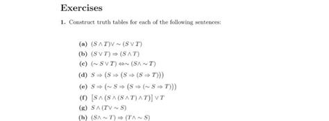 solved exercises 1 construct truth tables for each of the