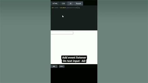 adding javascript event listener on text input shorts youtube
