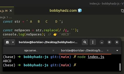 Remove Replace All Whitespace From A String In JavaScript Bobbyhadz