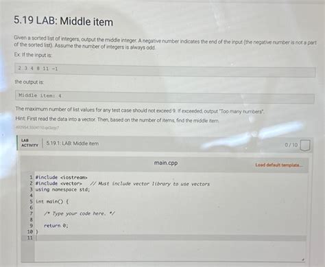 Solved Given A Sorted List Of Integers Output The Middle Chegg