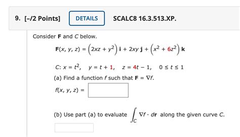 solved 9 [ 2 points] details scalc8 16 3 513 xp consider