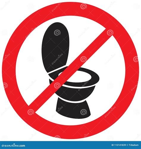Sinal Não Permitido Da Bacia De Toalete Ilustração do Vetor