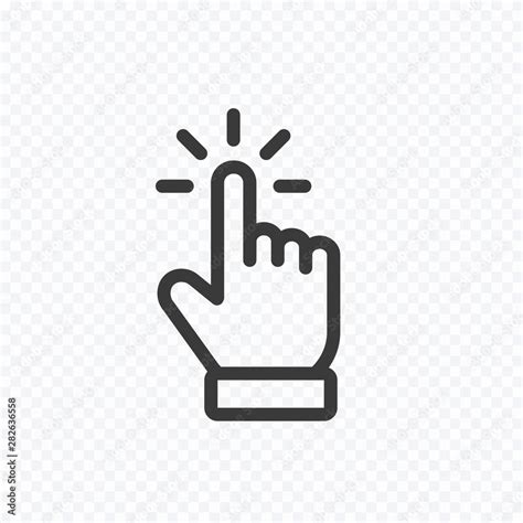 Click Cursor Icon Isolated On Transparent Background Vector Hand