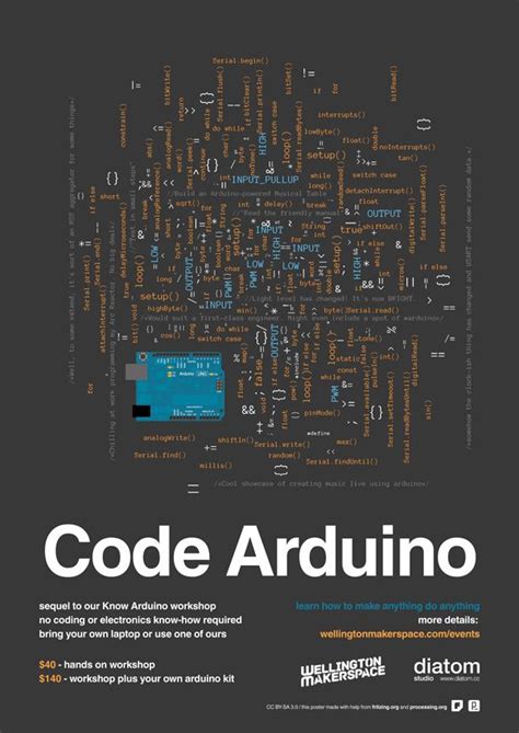 code arduino coding arduino workshop poster