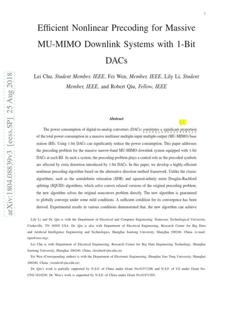 efficient nonlinear precoding for massive mu mimo downlink systems with 1 bit dacs pdf
