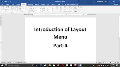 Introduction Of Layout Menu MS Word Tutorial Rsrajpro