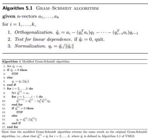 modified gram schmidt page 101 of vmls mentions that