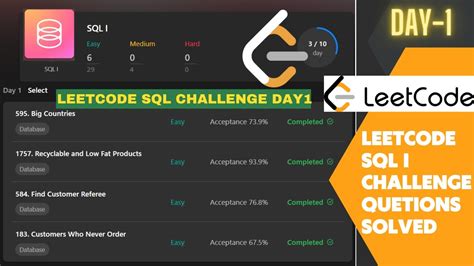 leetcode sql challenge day 1 all questions solved and explained leetcode sql i badge questions