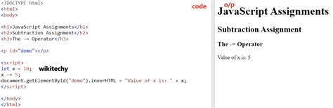javascript assignment operators assignment operators in javascript wikitechy