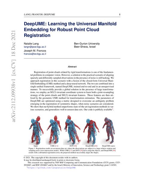 deepume learning the universal manifold embedding for robust point cloud registration deepai