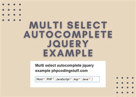 How To Use Multi Select Autocomplete JQuery With Example