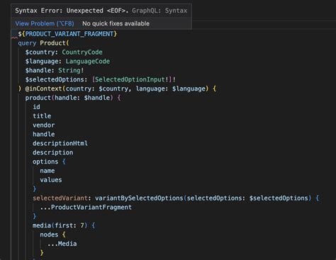 Graphql Error On The Template Issue 826 Shopify Hydrogen GitHub