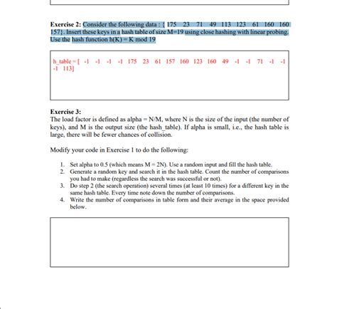 solved exercise 1 close hashing hashing is a widely used